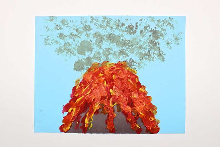 Fizzing Baking Soda Paint Volcano Craft (with Free Template!) - The ...