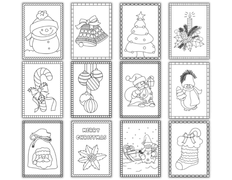 3 Cute FREE Printable Holiday Cards to Color (for Kids & Adults) - The ...