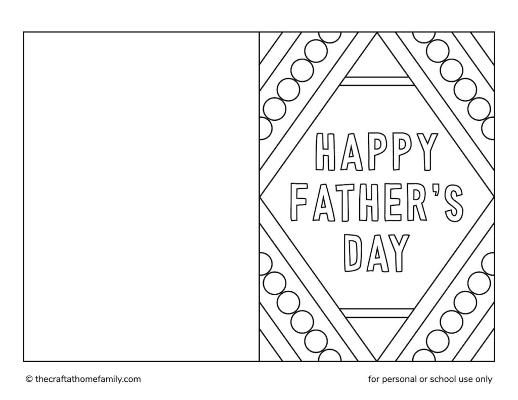 Free Printable Father's Day Card to Color - The Craft-at-Home Family