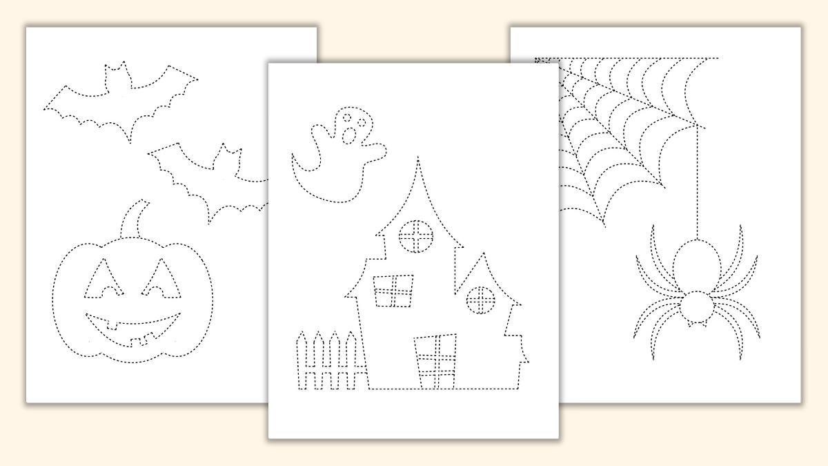 Free Printable Halloween Tracing Sheets (Trace & Color) - The Craft-at ...