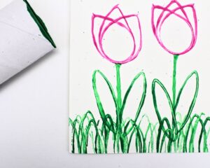 Easy Paper Roll Stamped Mother's Day Tulip Card (with Free Template ...