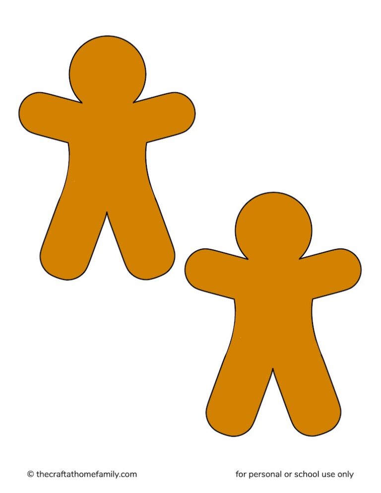 Free Gingerbread Man & Woman Templates (3 Sizes!) - The Craft-at-Home ...