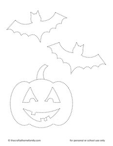 Free Printable Halloween Tracing Sheets (Trace & Color) - The Craft-at ...