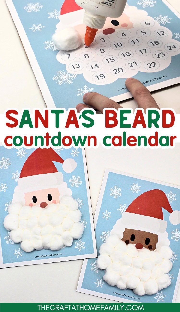 Free Santa's Beard Countdown Template - The Craft-at-Home Family