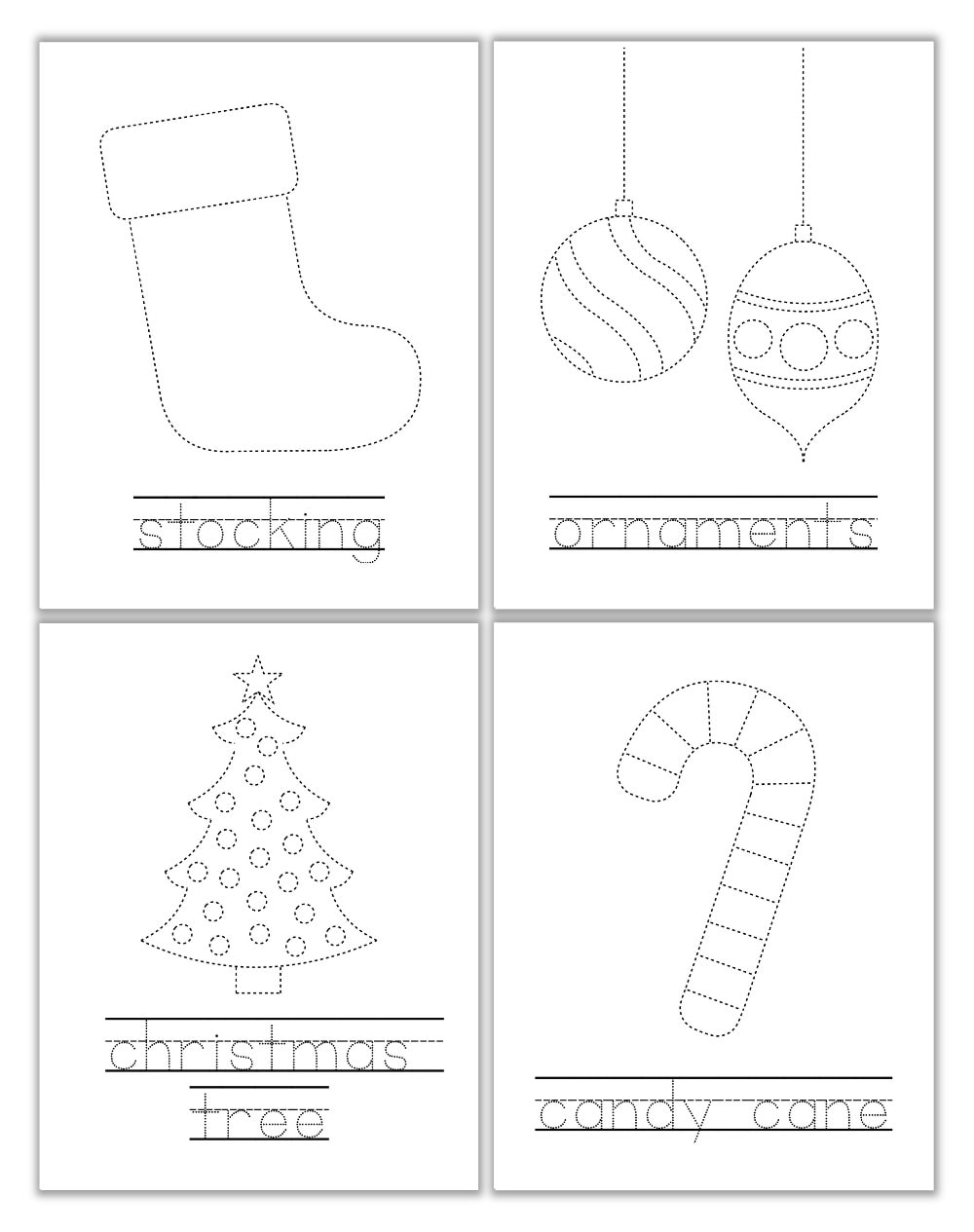 Free Printable Christmas Tracing Worksheets For Kids The Craft at