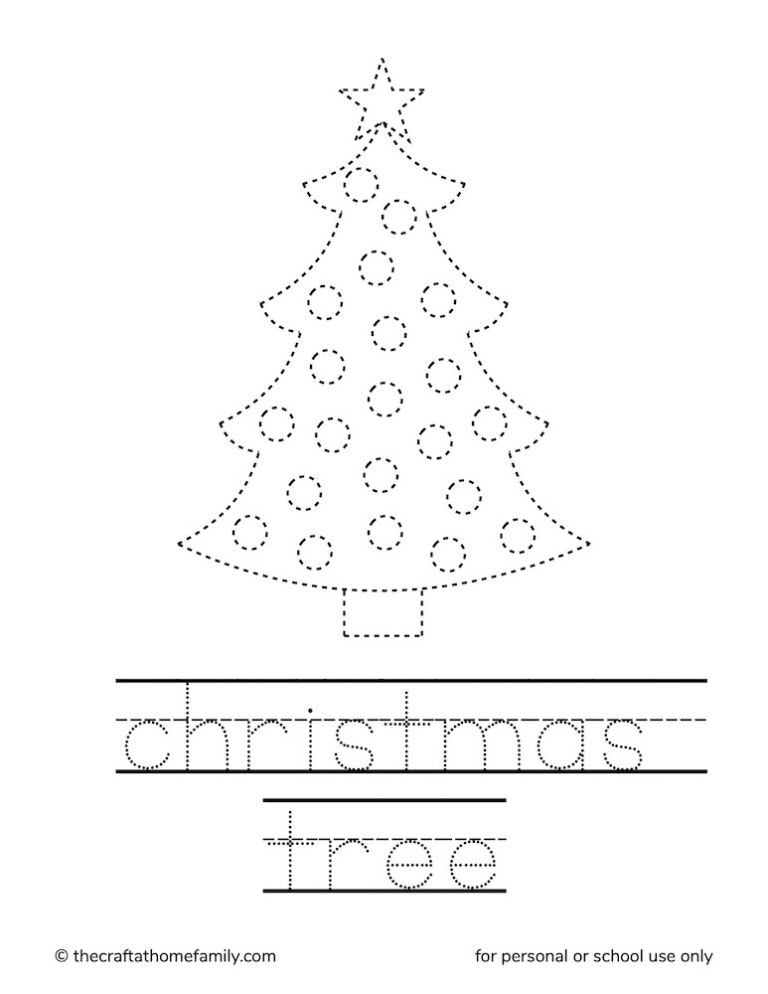 Free Printable Christmas Tracing Worksheets for Kids - The Craft-at ...