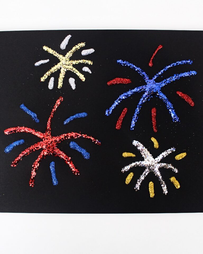 Easy Glitter Fireworks Craft - The Craft-at-Home Family