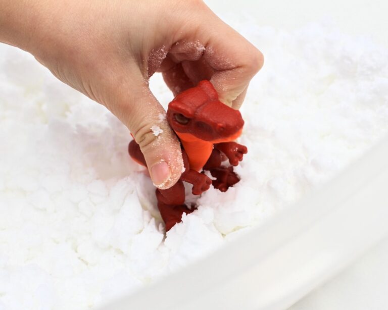 Fake Snow Recipe (Feels Cold!) - The Craft-at-Home Family