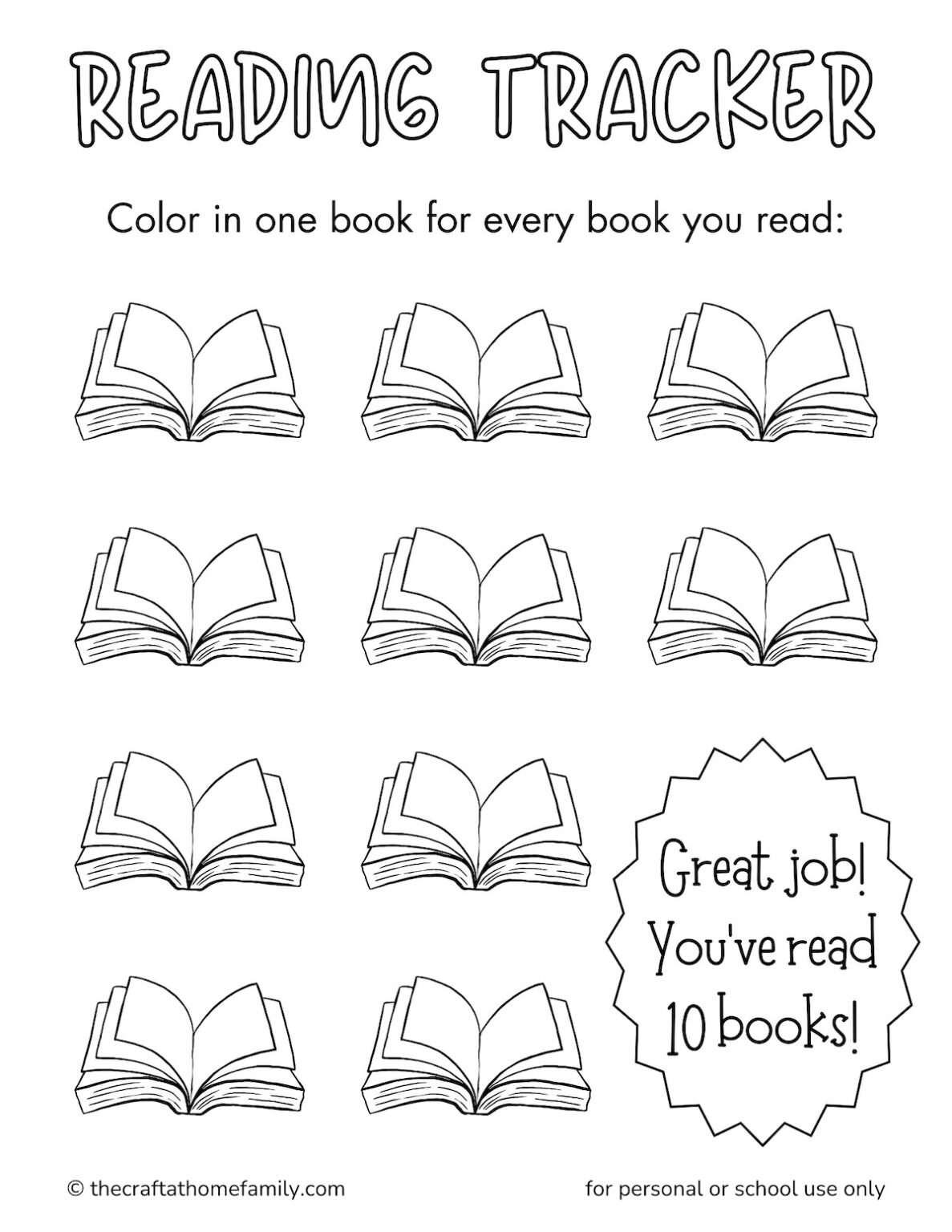 Free Printable Reading Trackers - The Craft-at-Home Family