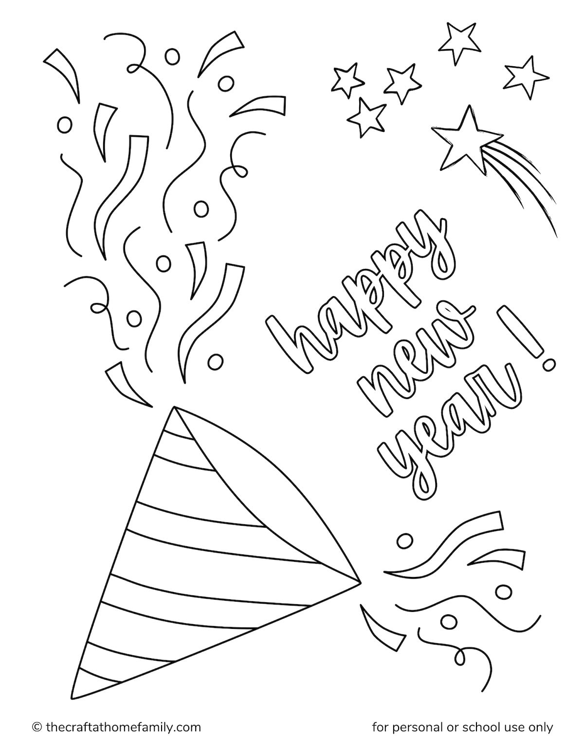 Free New Year's Coloring Pages - The Craft-at-Home Family