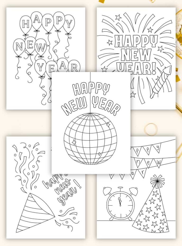 Free New Year's Coloring Pages - The Craft-at-Home Family