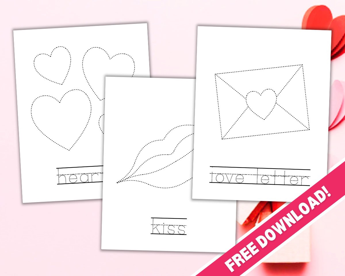 Free Valentine's Day Tracing Worksheets - The Craft-at-Home Family