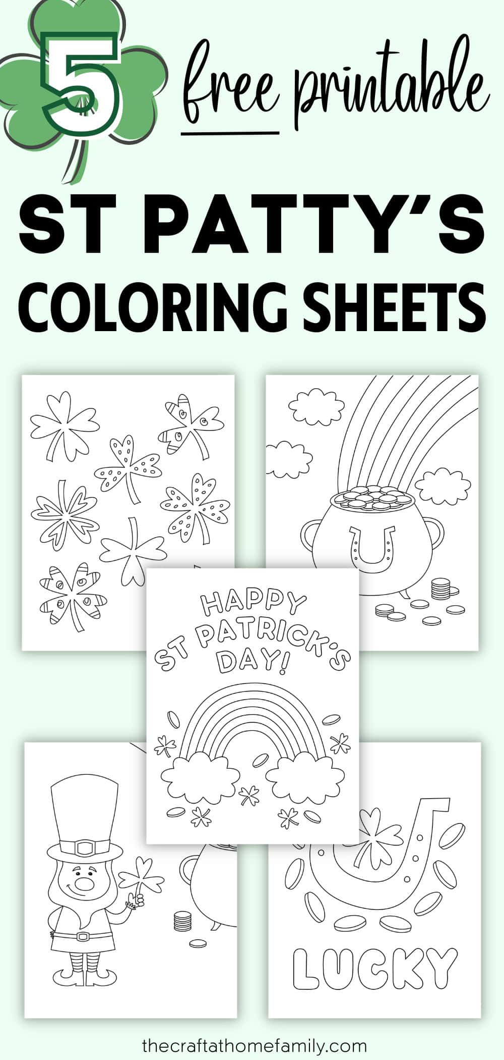 Free Saint Patrick's Day Coloring Pages - The Craft-at-Home Family