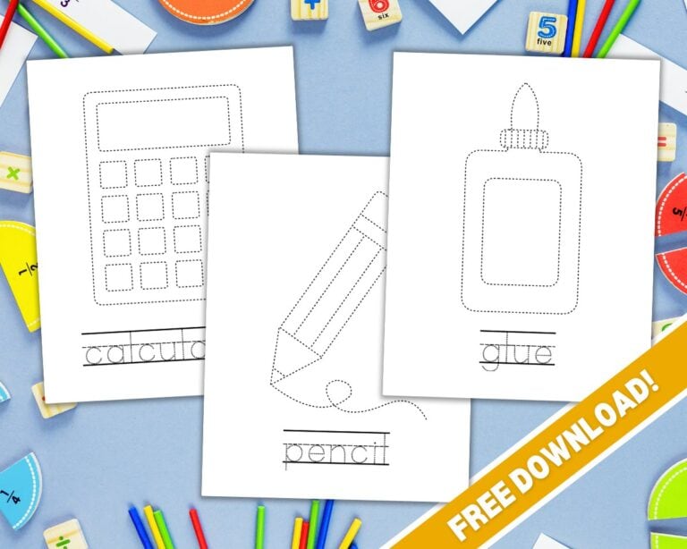 Free Back-to-School Tracing Worksheets - The Craft-at-Home Family