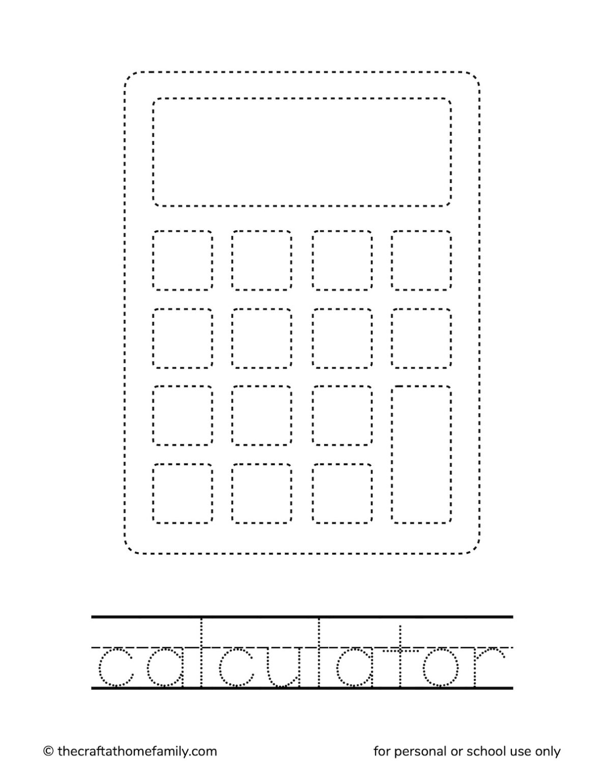 Free Back-to-School Tracing Worksheets - The Craft-at-Home Family