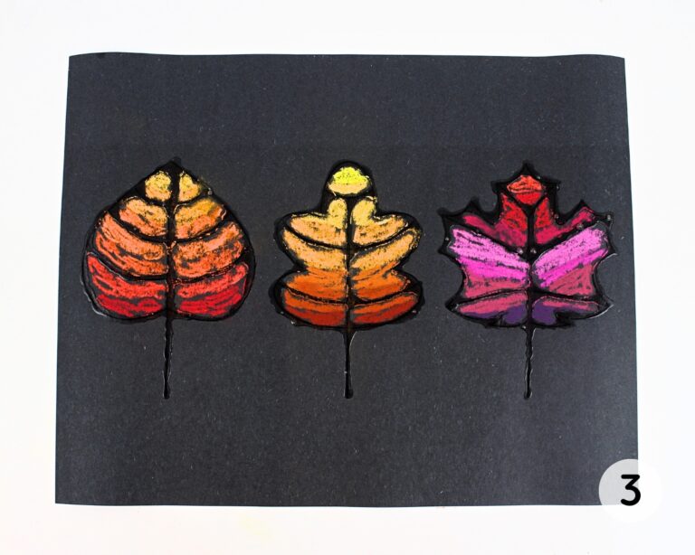 Glue & Chalk Pastel Fall Leaves (with Free Template!) - The Craft-at ...