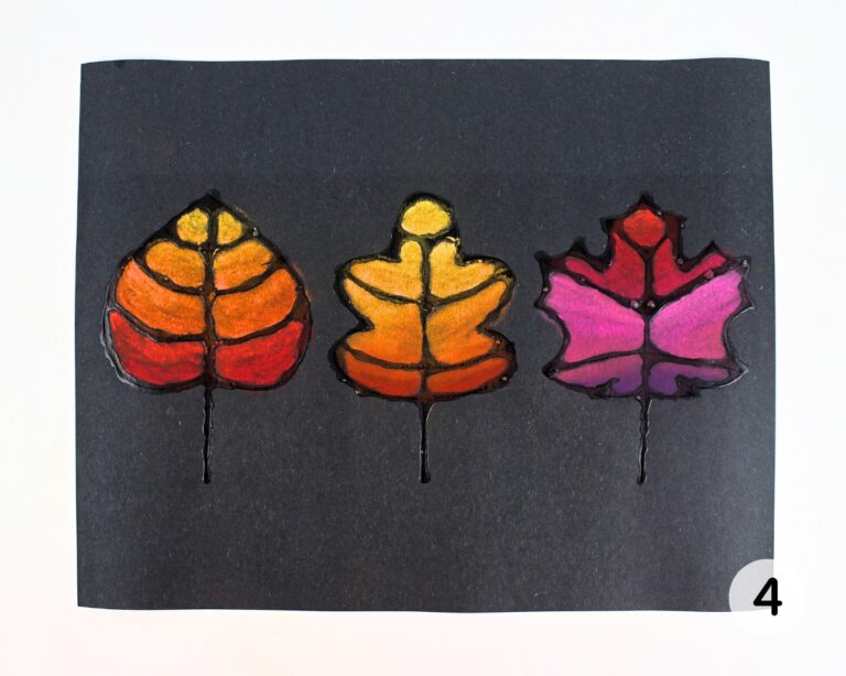 Glue & Chalk Pastel Fall Leaves (with Free Template!) - The Craft-at ...