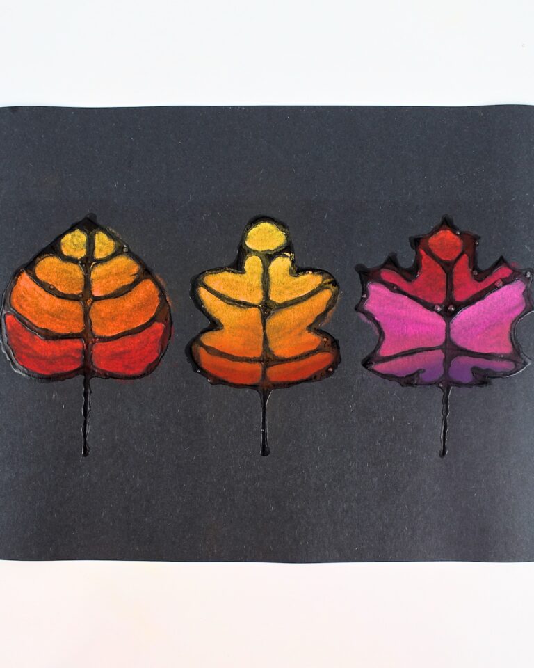 Glue & Chalk Pastel Fall Leaves (with Free Template!) - The Craft-at ...