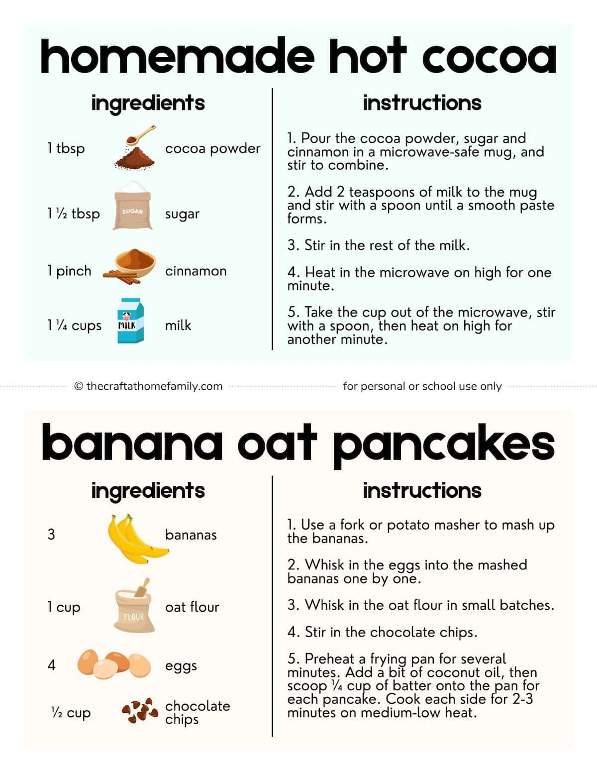 Free Recipe Cards for Kids - The Craft-at-Home Family