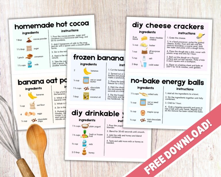 Free Recipe Cards for Kids - The Craft-at-Home Family