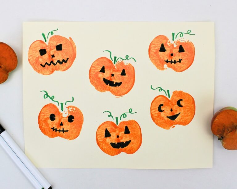 Pumpkin Apple Stamping Craft - The Craft-at-Home Family