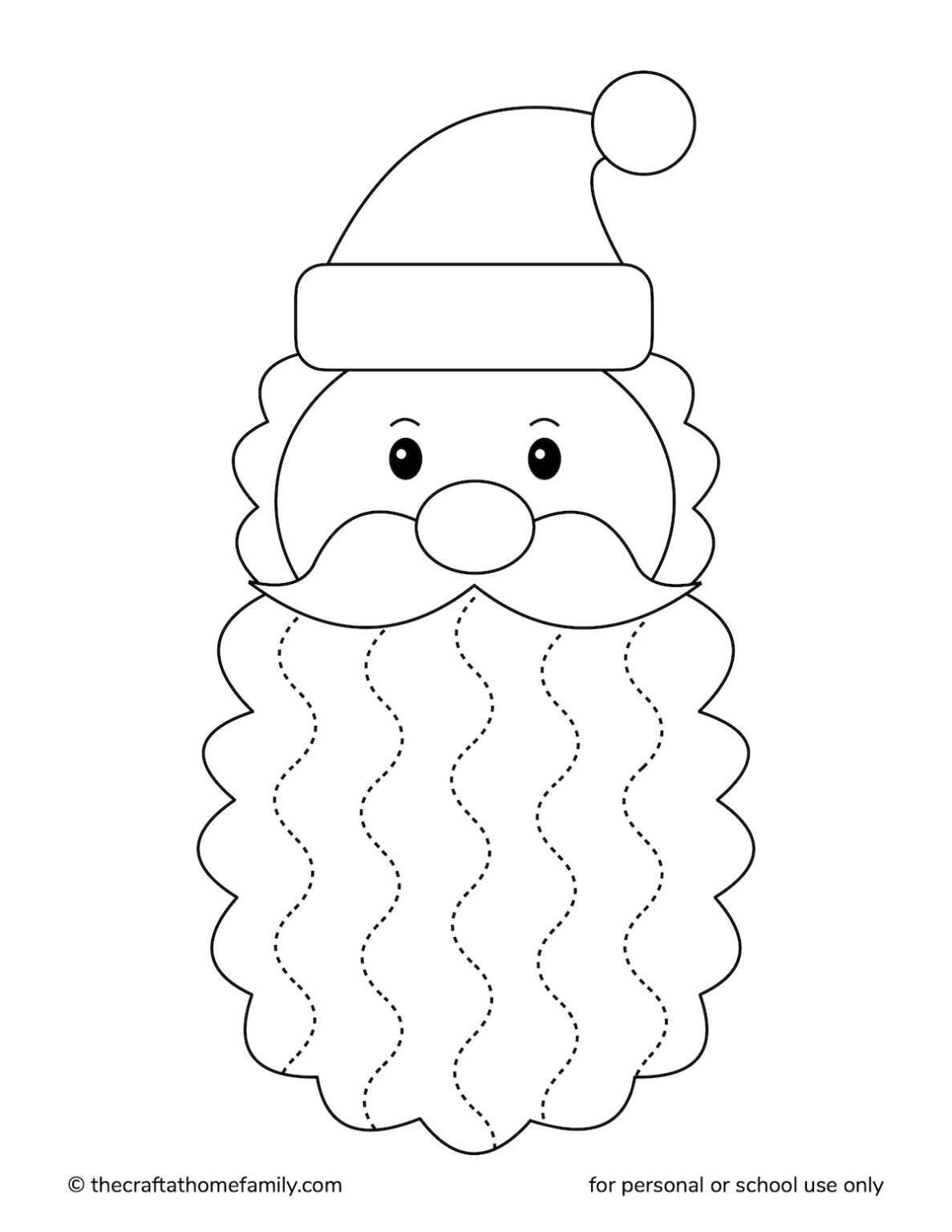 Free Santa's Beard Scissor Practice Sheets - The Craft-at-Home Family