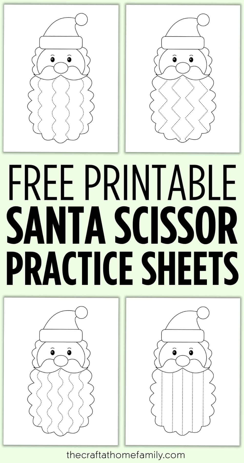 Free Santa's Beard Scissor Practice Sheets - The Craft-at-Home Family