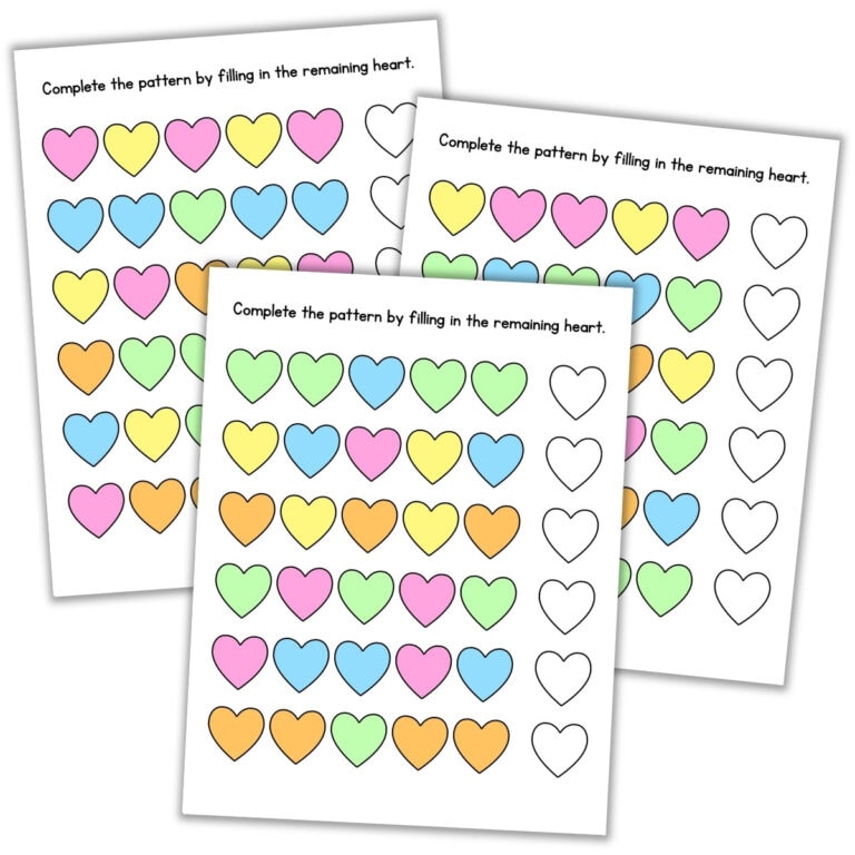 Free Heart Pattern Worksheets - The Craft-at-Home Family